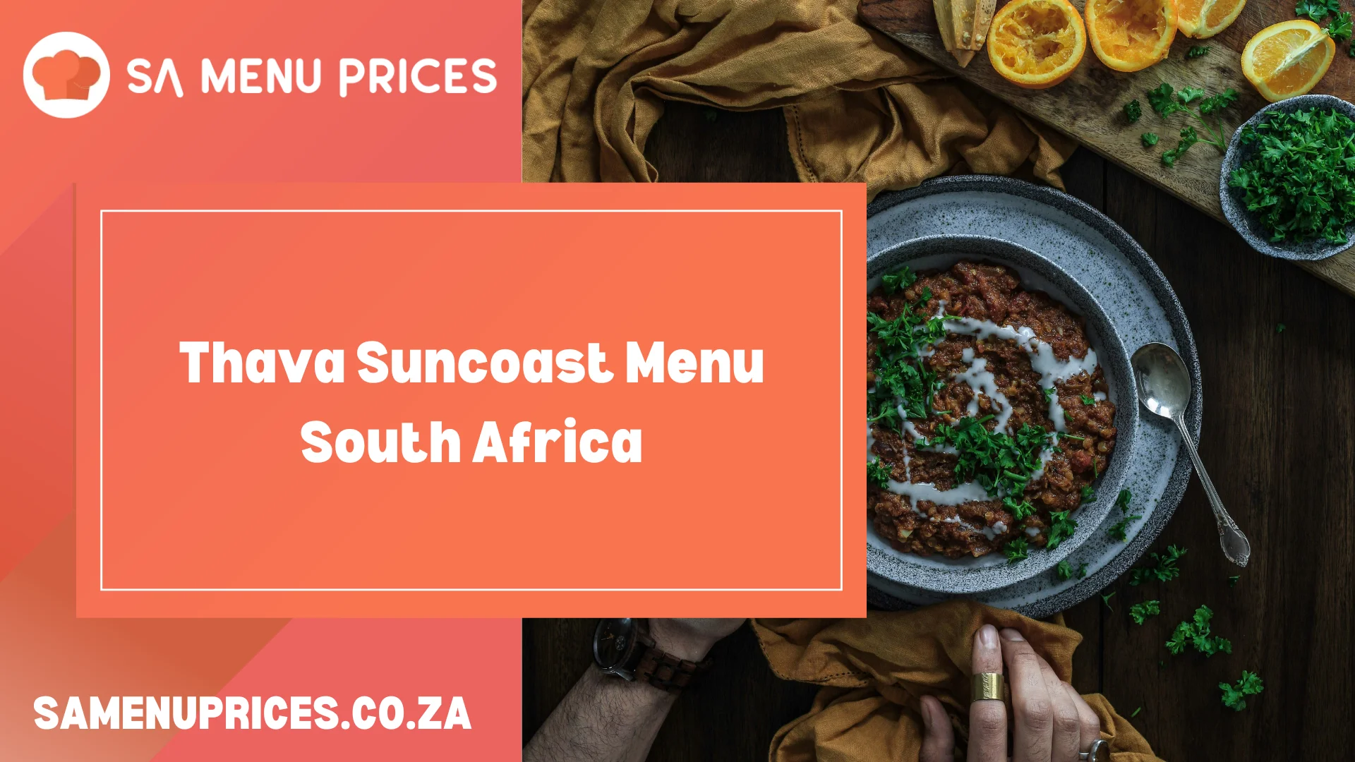 Thava Suncoast Menu South Africa - South Africa Menu Prices